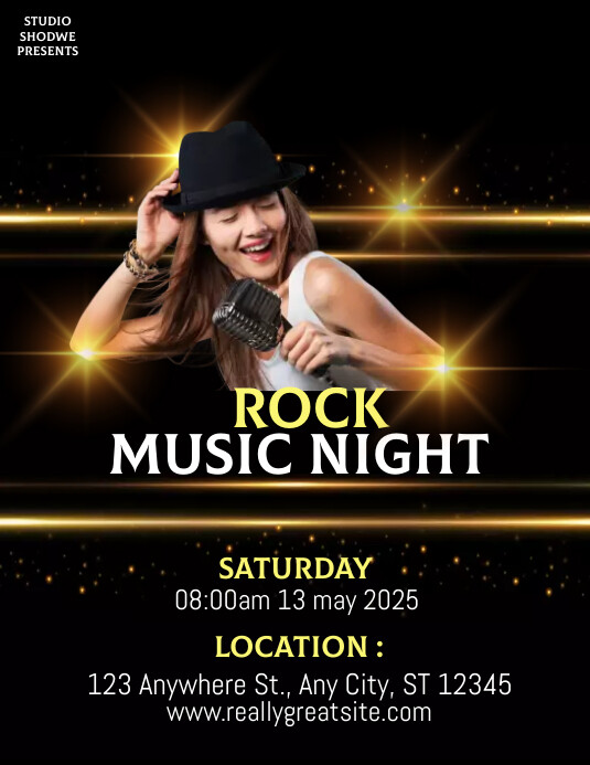 Rock Music Night Flyer Template | PosterMyWall
