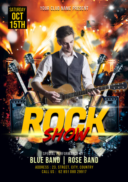 Rock Music Show Party / Poster Template | PosterMyWall