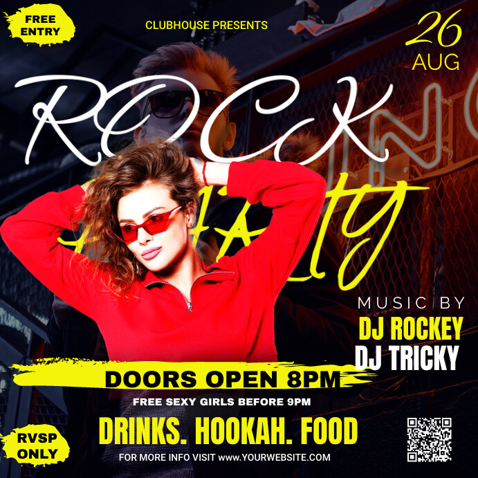 Rock night/club party/sexy girls night/music Template | PosterMyWall