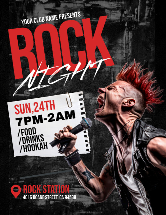 Rock Night Flyer Template | PosterMyWall