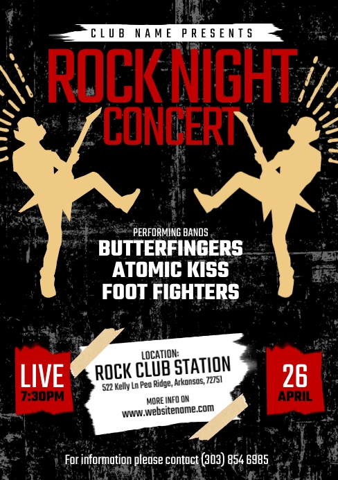 Rock Night Flyer Template | PosterMyWall