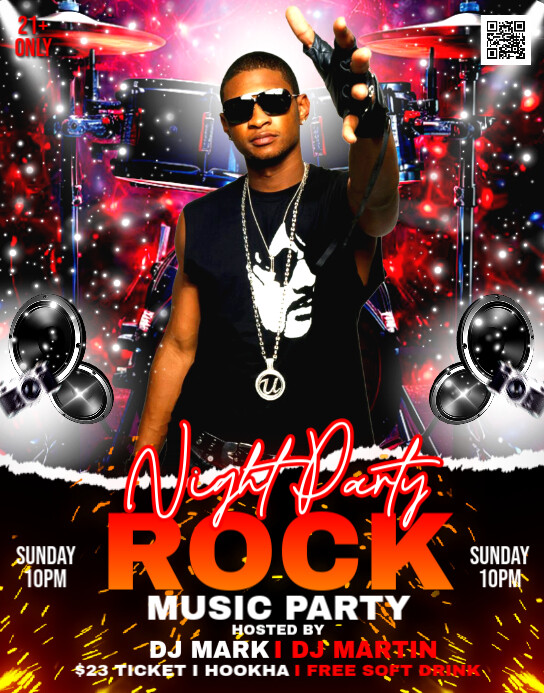 Rock Night Party flyer Template | PosterMyWall