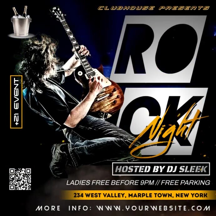 ROCK NIGHT PARTY FLYER TEMPLATE | PosterMyWall
