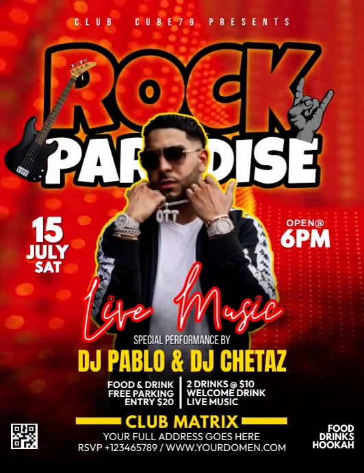 Copy of Rock PARADISE LIVE MUSIC | PosterMyWall