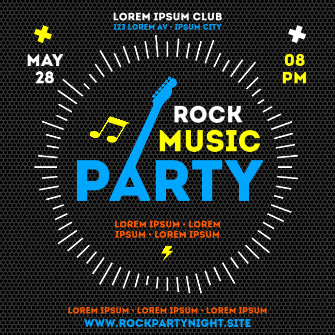 ROCK PARTY BANNER Template | PosterMyWall