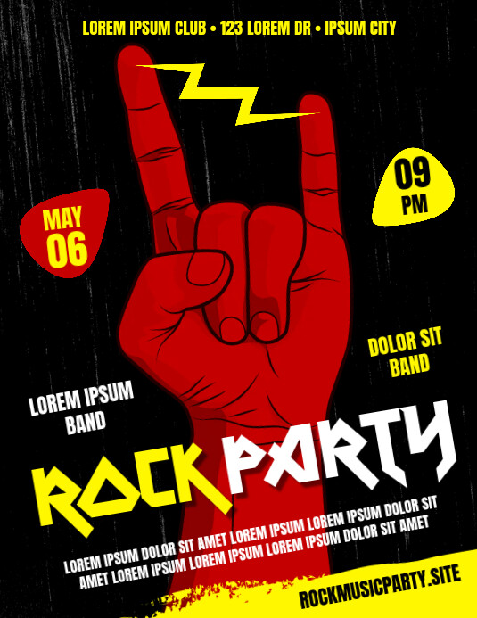 ROCK PARTY FLYER Template | PosterMyWall