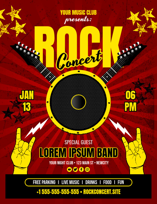 Rock Party Flyer Template | PosterMyWall