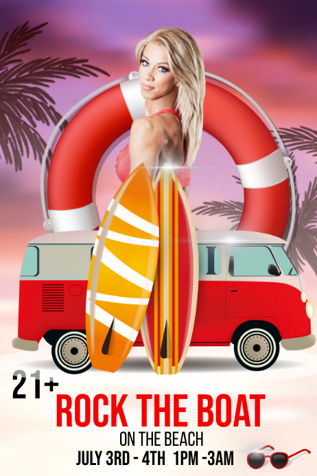 Rock the Boat Template | PosterMyWall