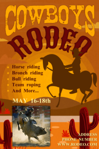 rodeo event flyer Template | PosterMyWall