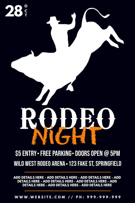 Rodeo Night Poster Template | PosterMyWall