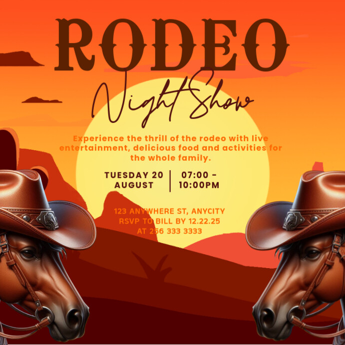 Plantilla de Rodeo Night Show Instagram Post | PosterMyWall