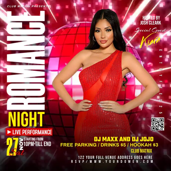 ROMANCE NIGHT Template | PosterMyWall