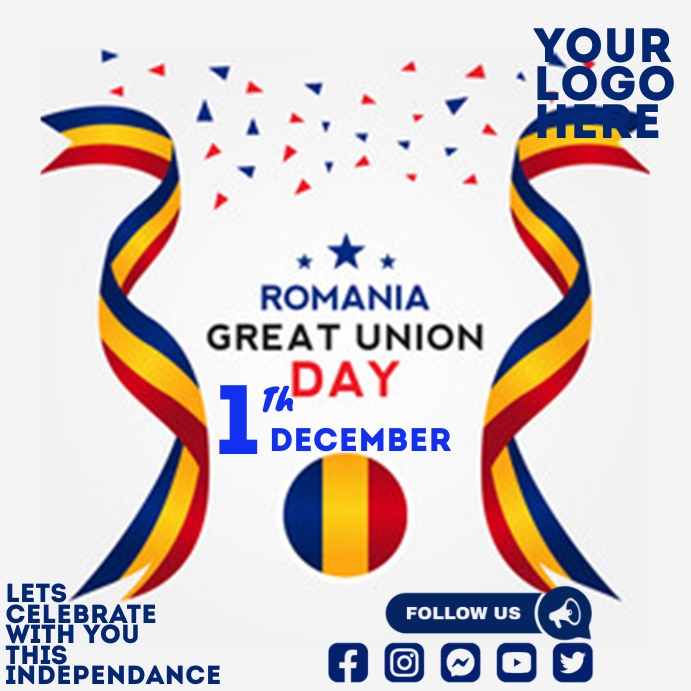 Romania Great Union Day Template | PosterMyWall