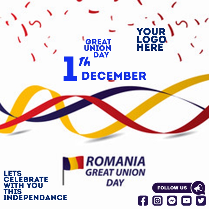 Romania Great Union Day Template | PosterMyWall