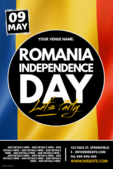 Romania Independence Day Poster Template | PosterMyWall