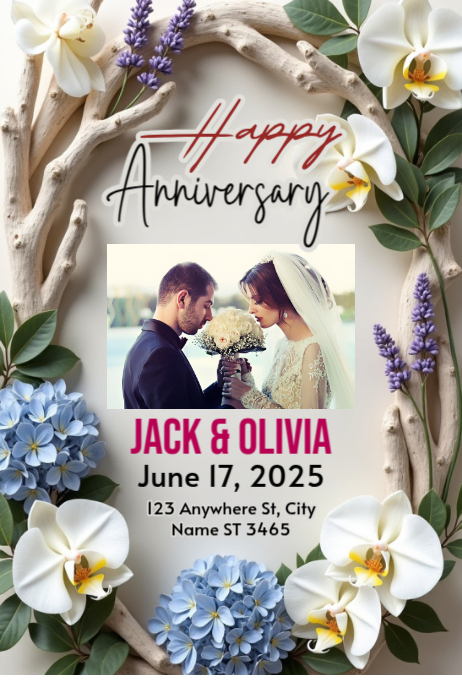 Romantic Anniversary Card Template – Editable Poster Design | PosterMyWall