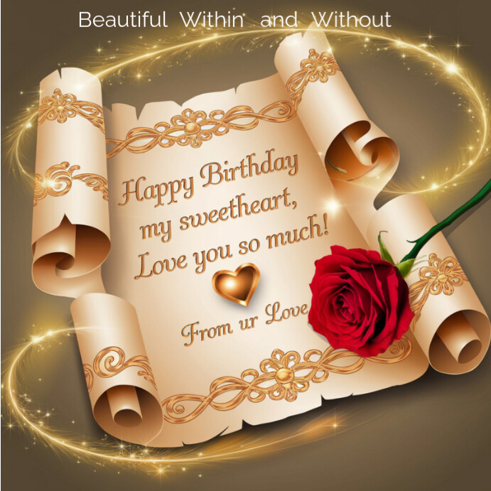 Romantic Birthday Scroll - A Message of Love and Devotion Template ...