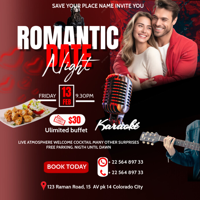 romantic date day flyer template | PosterMyWall
