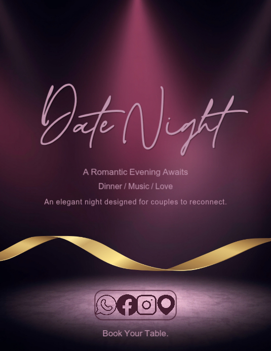 Romantic Date Night Flyer Template | PosterMyWall