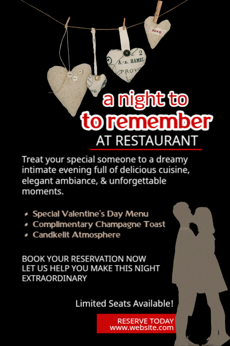 Romantic Datenight Dinner Poster Design Tenplate Template | PosterMyWall