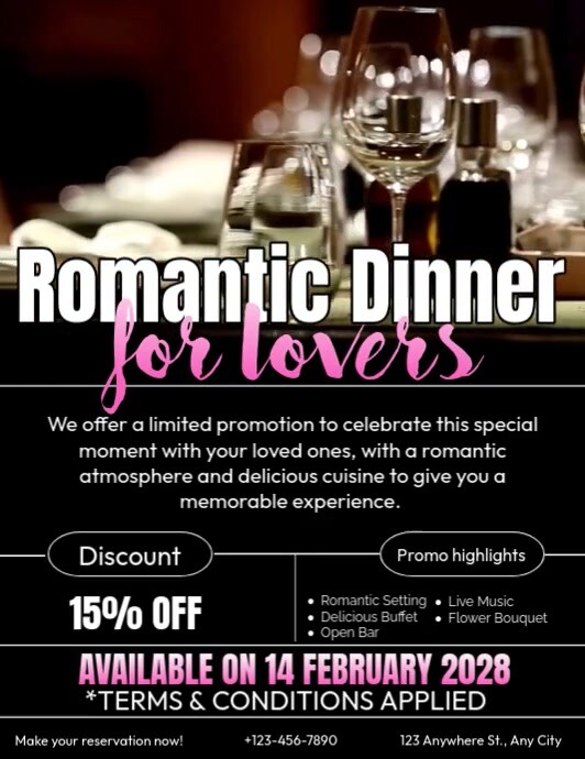 Romantic Dinner Ads Template | PosterMyWall