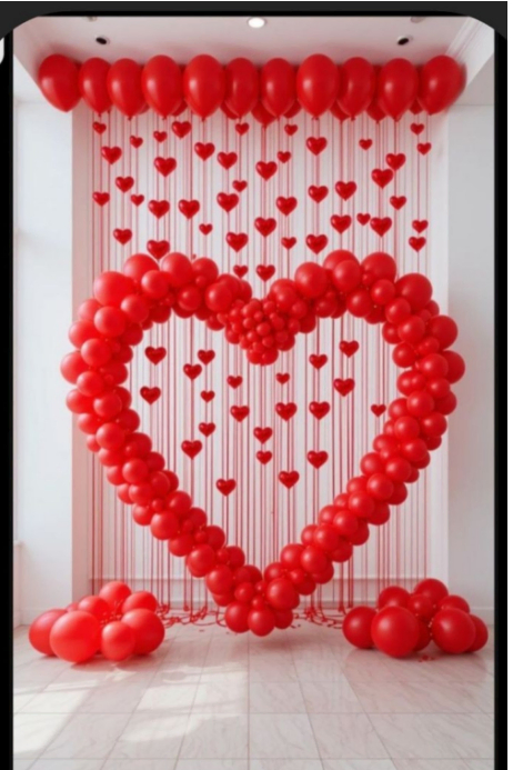 Romantic heart balloon backdrop Template | PosterMyWall