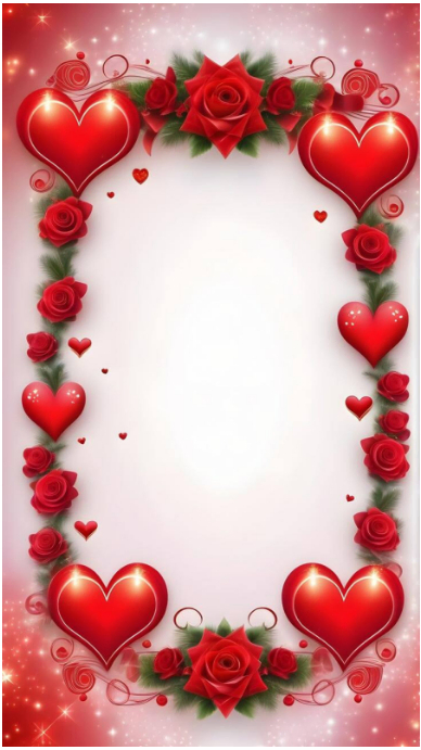 Romantic heart rose frame Template | PosterMyWall