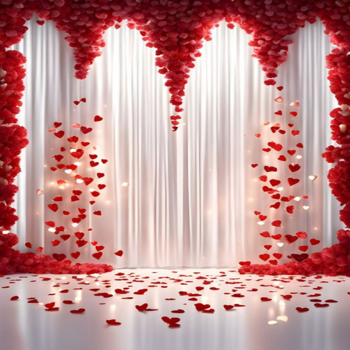 Romantic Heartfall stage backdrop Template | PosterMyWall