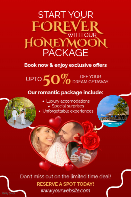 Copy of Romantic Honeymoon Package Poster Template | PosterMyWall