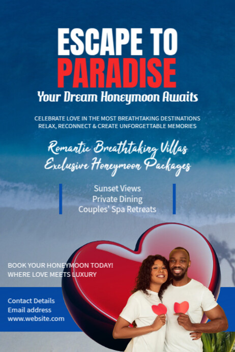Romantic Honeymoon Poster Template | PosterMyWall