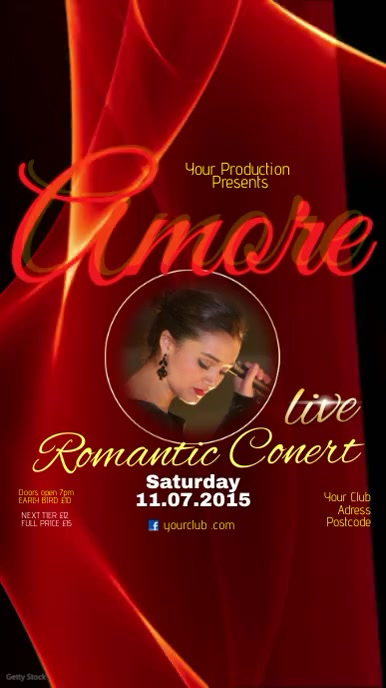 Romantic Live Concert video template | PosterMyWall