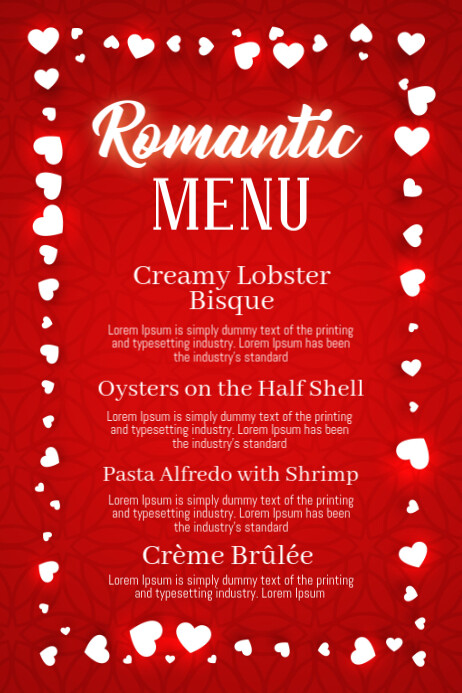 Romantic Menu Template | PosterMyWall