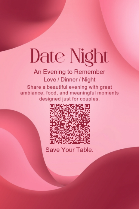 Romantic Minimal Date Night Poster Template | PosterMyWall