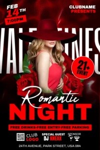 Valentine Couple Night Party Poster Template | PosterMyWall