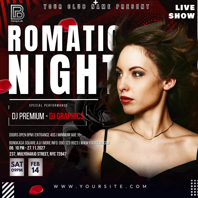Romantic Night Party Instagram Template | PosterMyWall