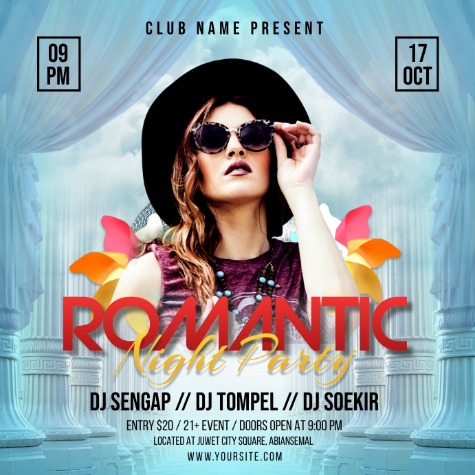 Romantic Night Party Social Media Post Template | PosterMyWall