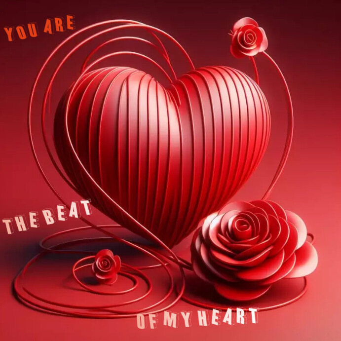 Romantic red heart flyer Modelo | PosterMyWall