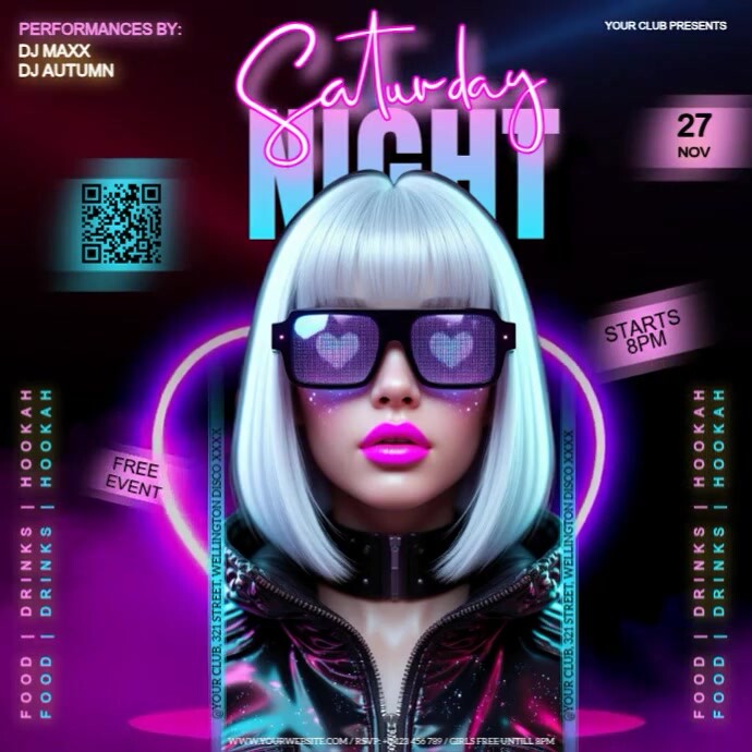 Copy of Romantic Saturday Night Party Event Ad Design Template ...