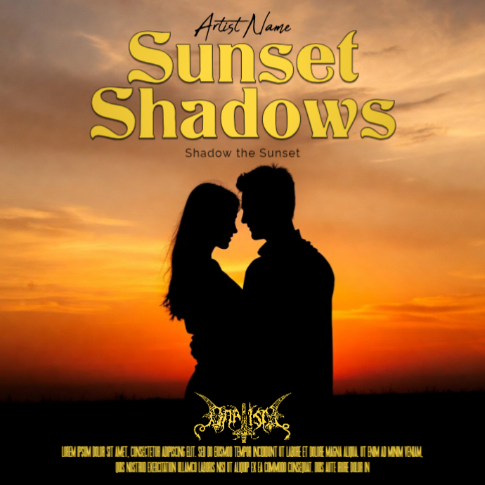 Romantic Silhouette Indie Sleaze Rock Album Cover Template for ...