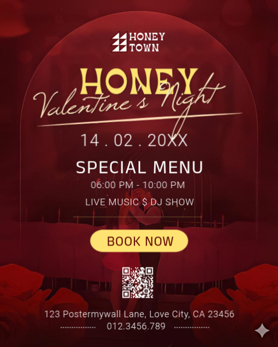 Plantilla de Romantic Valentine’s Night Dinner Poster Template | Live ...