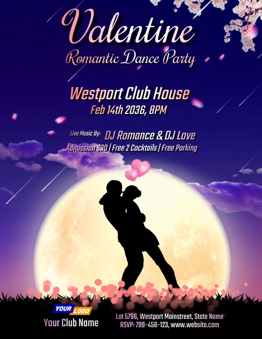Romantic Valentine's Party Flyer Design Template | PosterMyWall