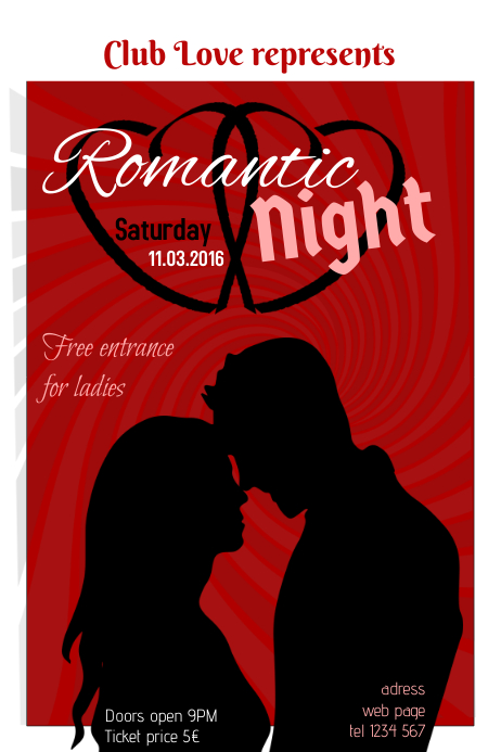 Romantic Valentines Day Event poster Template | PosterMyWall