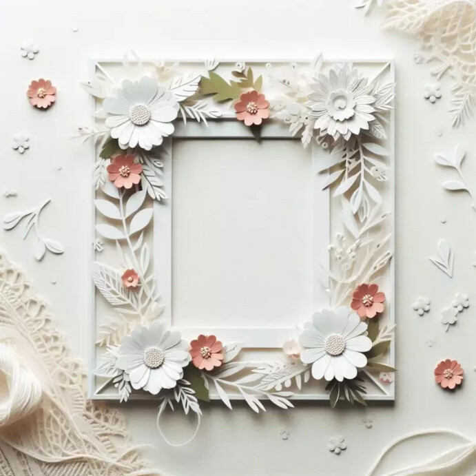 Romantic wedding empty white frame Template | PosterMyWall