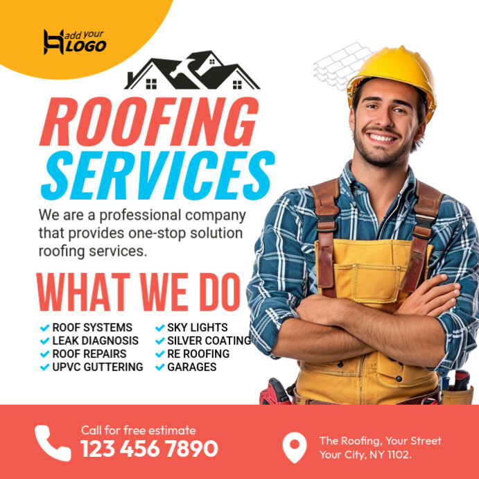 roof services advertising Template | PosterMyWall