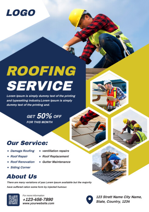 Roofing & Insulation Services A4 Template | PosterMyWall