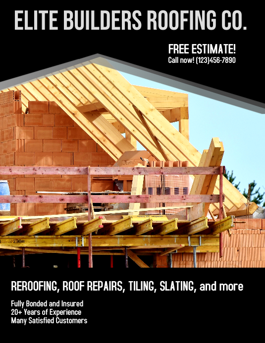 Copy of Roofing Construction Advertisement Flyer | PosterMyWall