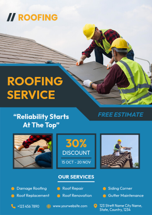 Roofing Flyer Template | PosterMyWall