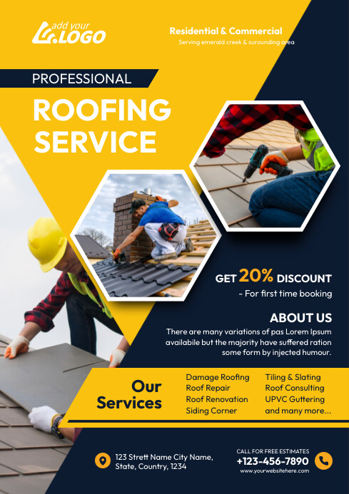 Roofing Flyer Template | PosterMyWall