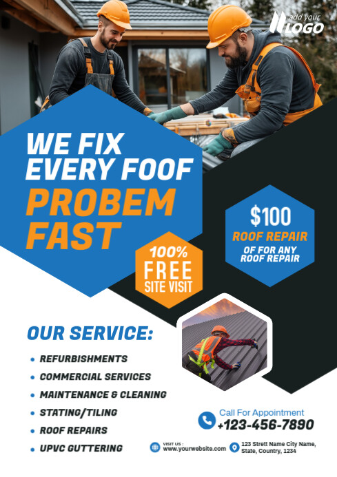 Copy of Roofing Flyer Template | PosterMyWall