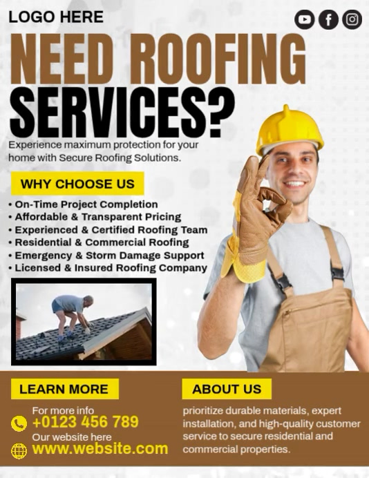 Roofing Installation Services Template | PosterMyWall